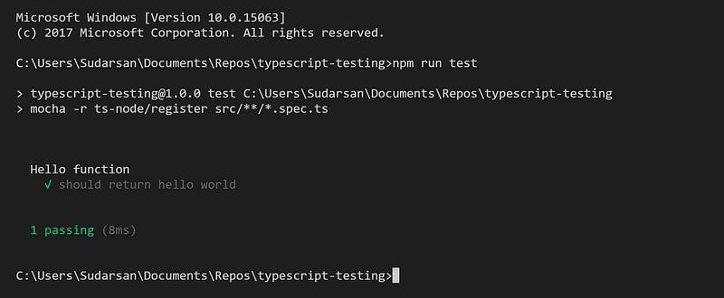 Unit Testing Node Applications With Typescript — Using Mocha And Chai